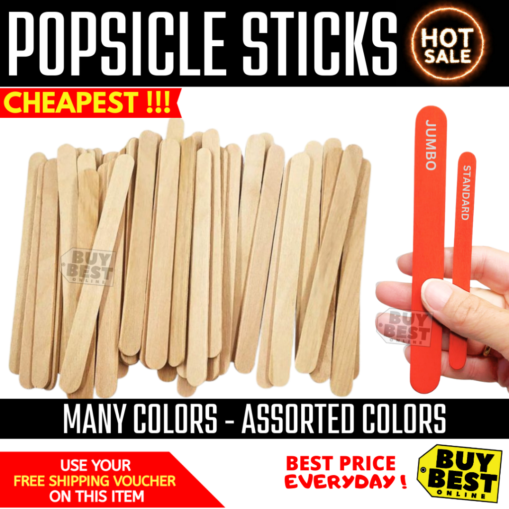 Popsicle Sticks - Natural Color / Sold per Pack | Shopee Philippines
