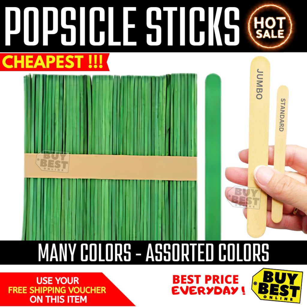 Popsicle Sticks - Green / Sold per Pack | Shopee Philippines