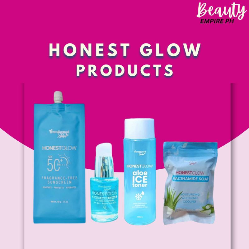 Honest Glow Aloe Ice Toner/ Fragrance Free Sunscreen/ Niacinamide Serum ...