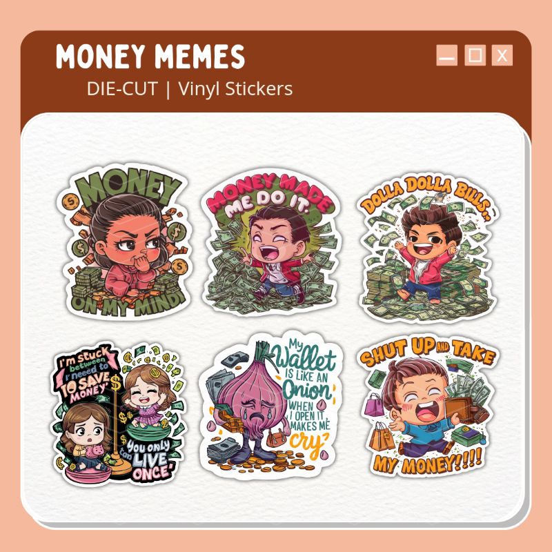 Money Memes Vinyl Stickers Die-Cut and Waterproof Stickers for tumblers ...