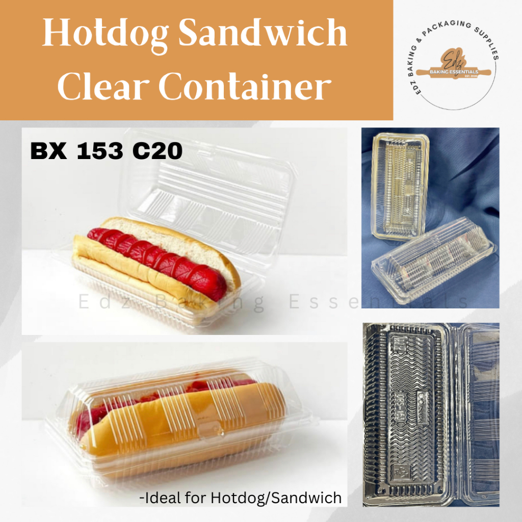 Clear Container for Hotdog/Sandwich Clamshell OPS 153-C20 | Shopee ...