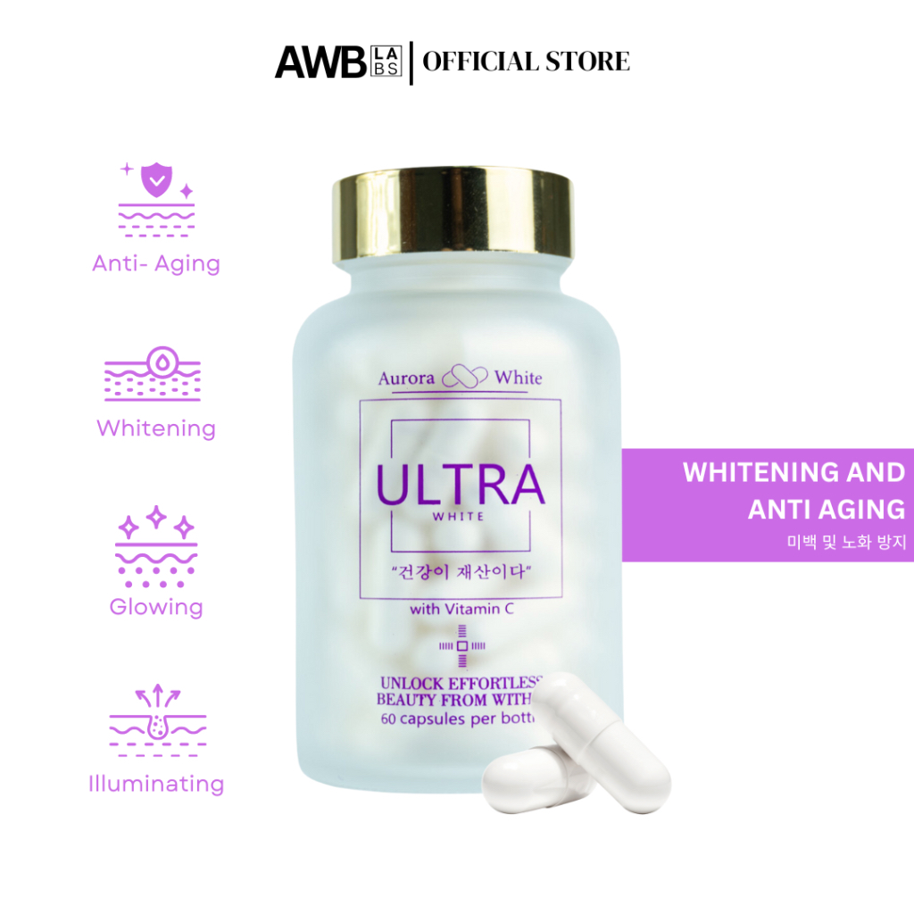 ULTRA White 650mg L- Glutathione, Collagen, Vitamin C Glowing Beauty ...