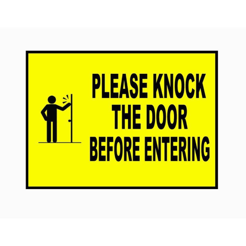 Signage for Please Knock The Door Before Entering Made of PVC Plastic ...