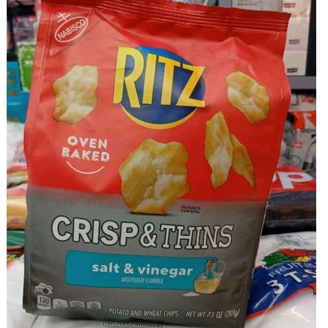 Nabisco Ritz Salt & Vinegar Oven Baked Crisp & Thins Chips, 7.1 Oz ...