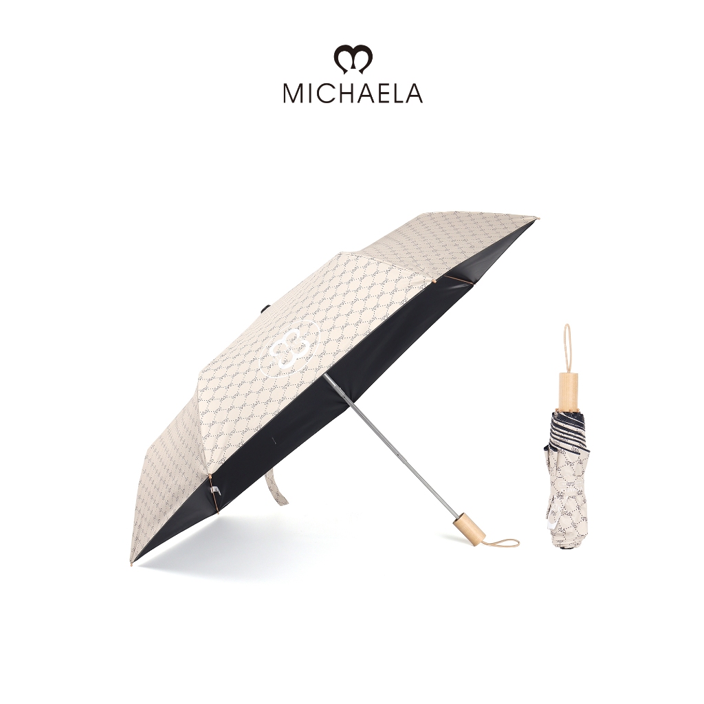 MICHAELA Light Windproof Umbrella Cat-Head Checkered Print UV Protect 7 ...