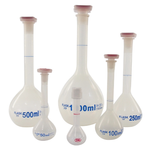 Plastic Volumetric Flask Laboratory PP Container Bottle White Flask ...