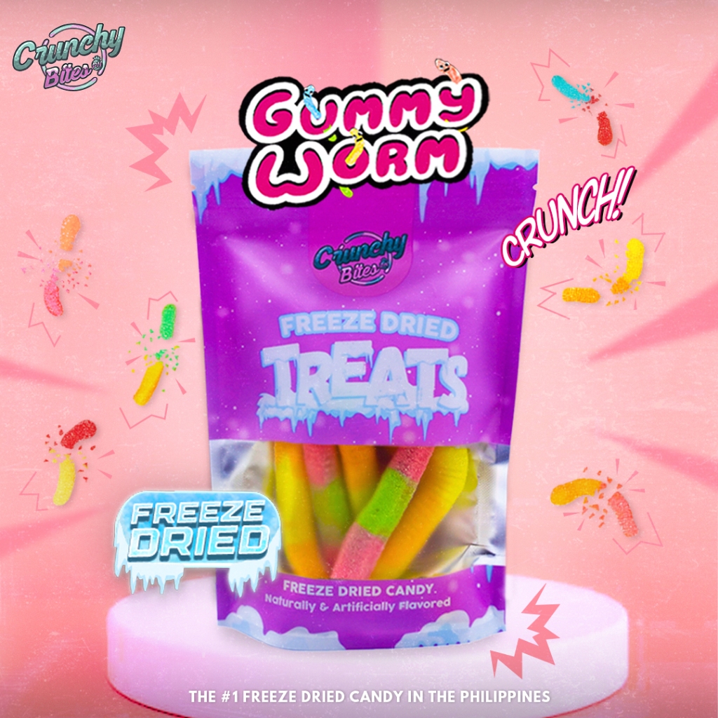 Freeze Dried Candy - Gummy Worms - 30Grams & 50 Grams Per Pack ...