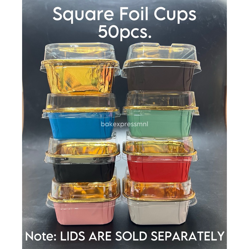 Square 50pcs Foil Cups Baking Cup Liners 50s Liner 50's | Shopee ...