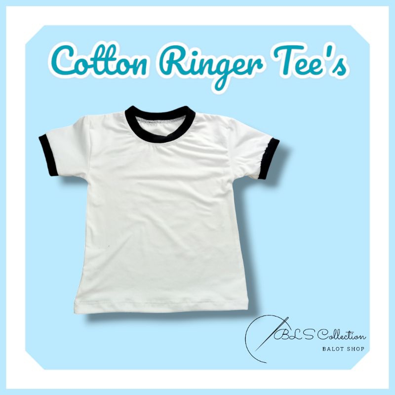 KIDS COTTON Ringer Tee's (XS - 2XL) | Shopee Philippines