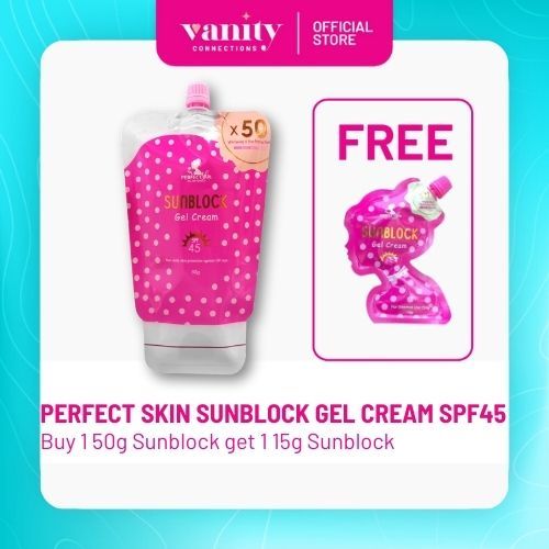 Perfect Skin Sublock Gel Cream SPF45 50g with Perfect Skin Sunblock Gel Cream SPF45 15g | Shopee ...