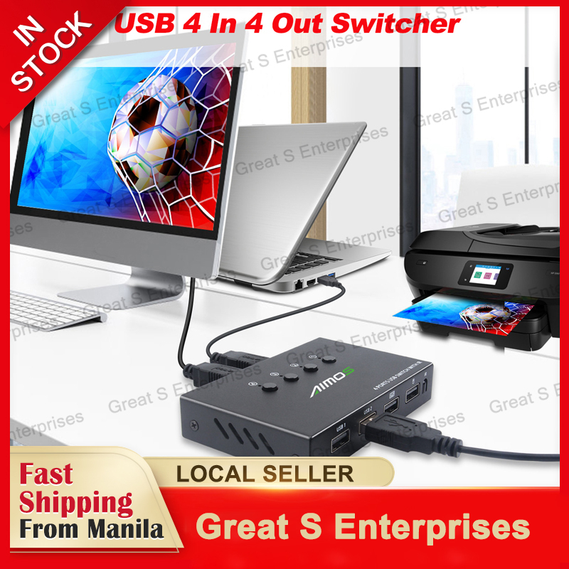Professional 4 Ports KVM USB Switch 4 in 4 out Switcher for Keyboard ...