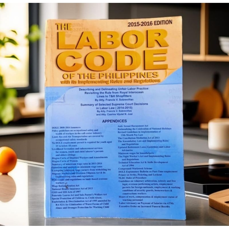 LABOR CODE OF THE PHILIPPINES ( 2015-2016 Ed) | Shopee Philippines