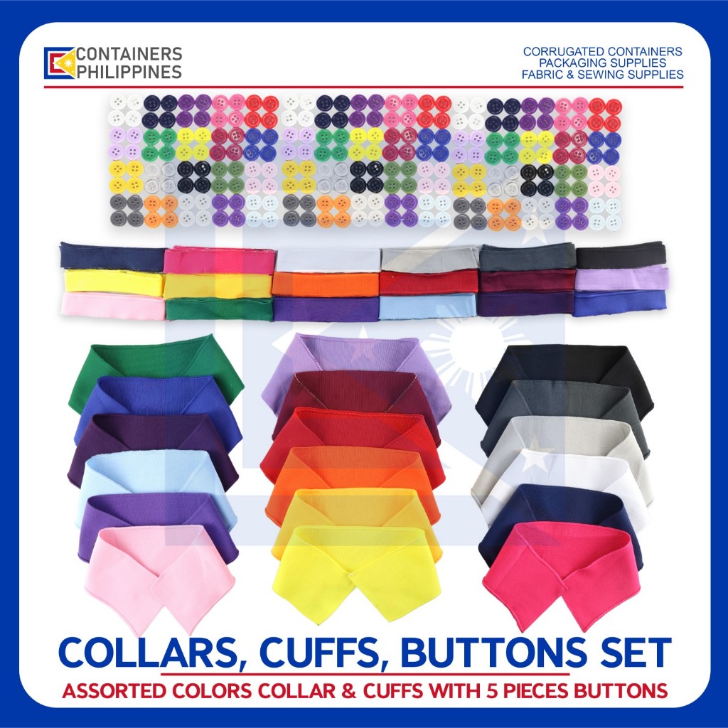 CONTAINERS.PH (Sold per SET) Colored Collar,Cuff, and Buttons Set for ...