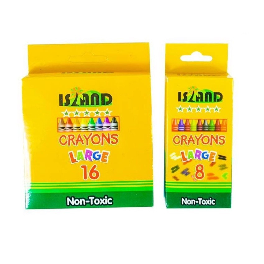 SKT 8 / 12 / 16-Color Jumbo Non-Toxic Island Crayons Arts & Crafts ...
