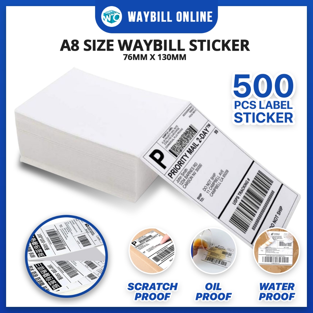 A8 Size Sticker for Label Sticker 500pcs Triple Proof (Water,Oil ...
