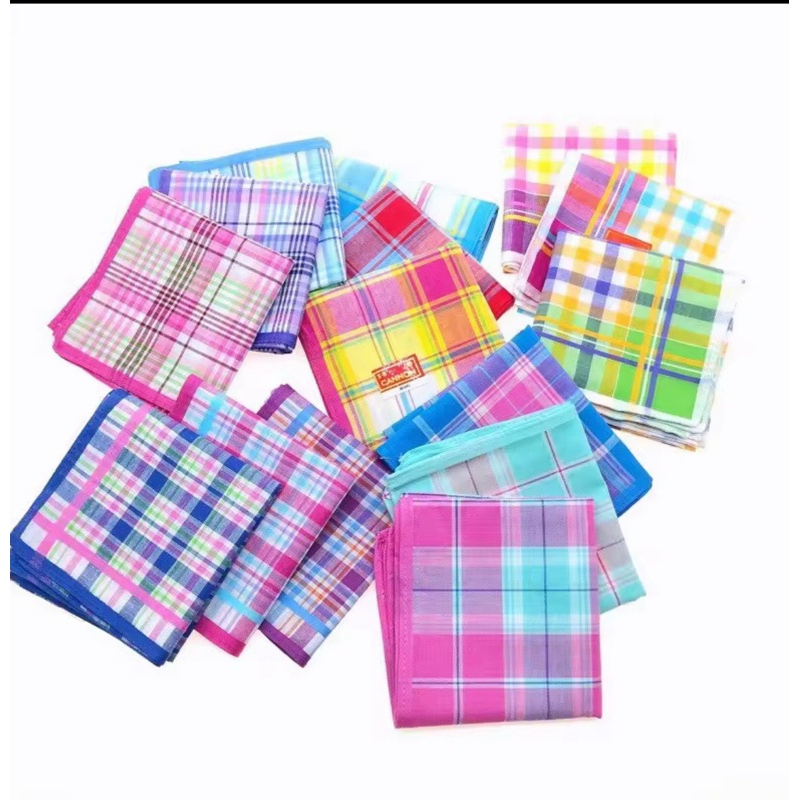 6pcs/12pcs Random Women Fashion Handkerchief Cotton Assorted Color Per ...