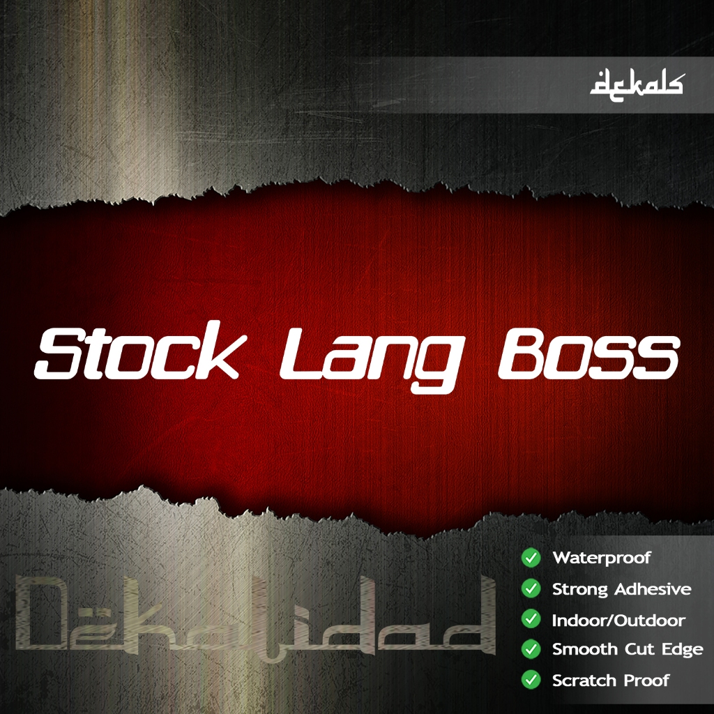Stock lang Boss Sticker Decals Cutout Vinyl Waterproof | Shopee Philippines