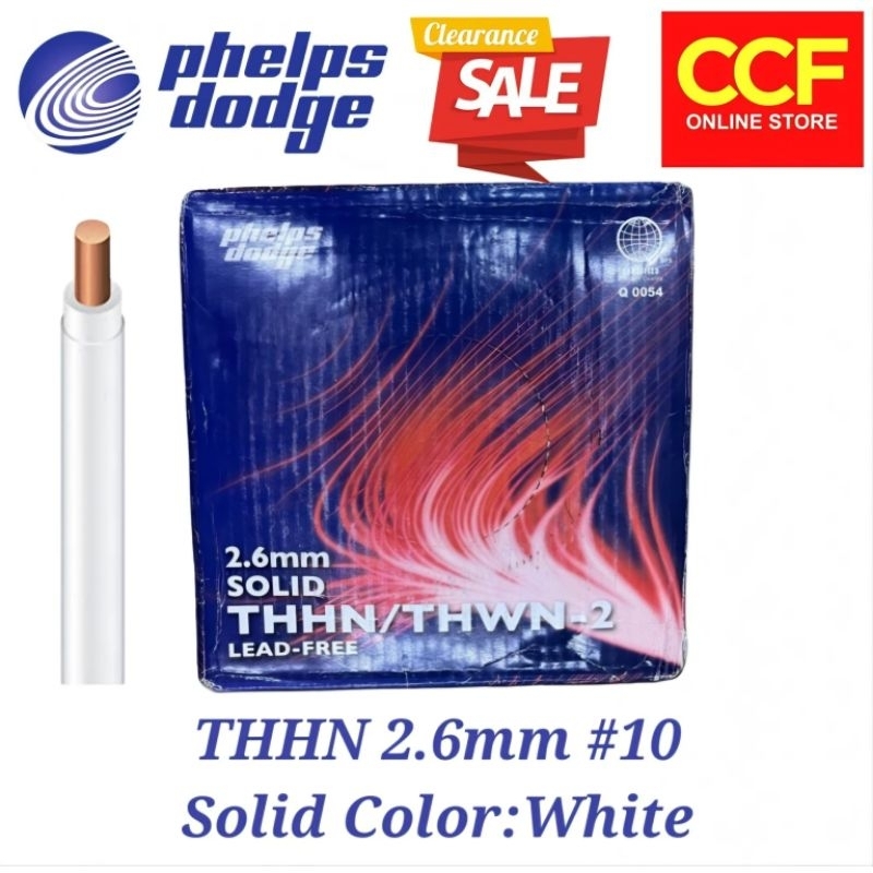 PhelpsDodge Phelps Dodge Phelpdodge Tw Wire #10 2.6mm Solid White ...
