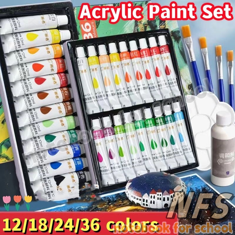 NFS 12/18/24/36 Colors Premium Acrylic Paint Set Professional Painting ...