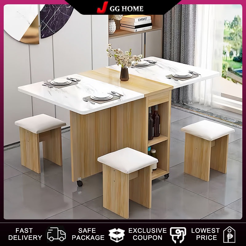 JGG Dining Table Multifunctional Mobile Table Modern Folding Table Home ...