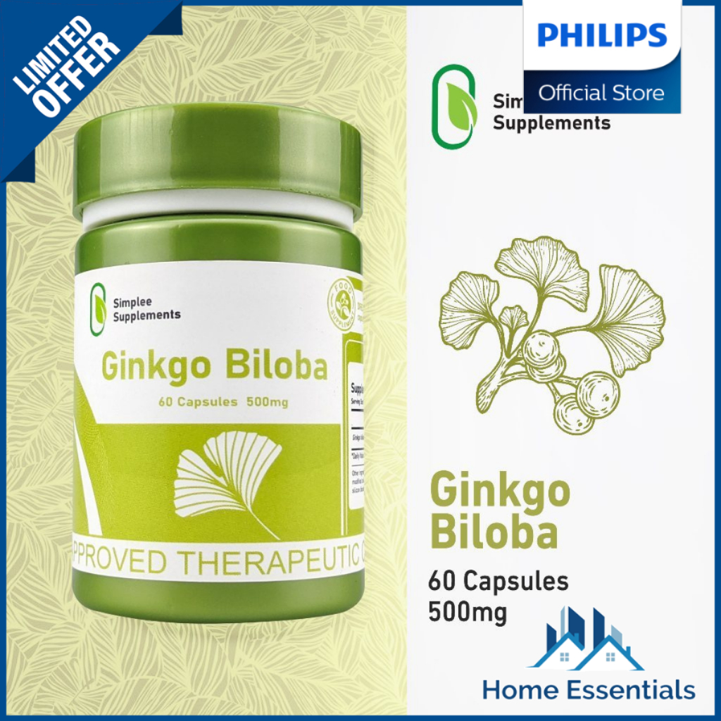 Simplee Ginkgo Biloba Capsule Supplement 60 Capsules 500mg Simplee ...