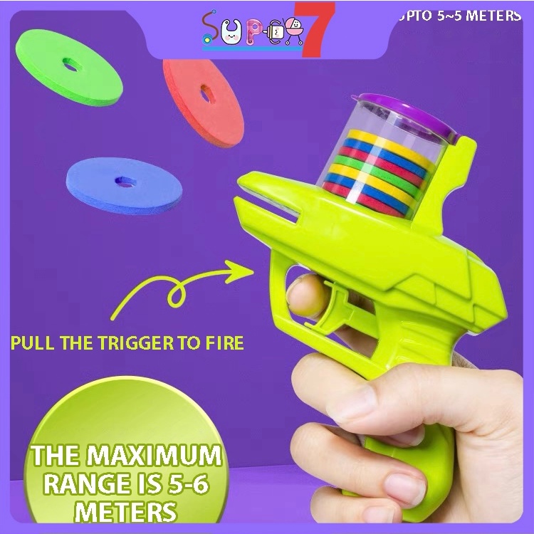 Alphar Toy for kids UFO Gun Radish Gun Toy Foam Disc Frisbee Toy Gun ...