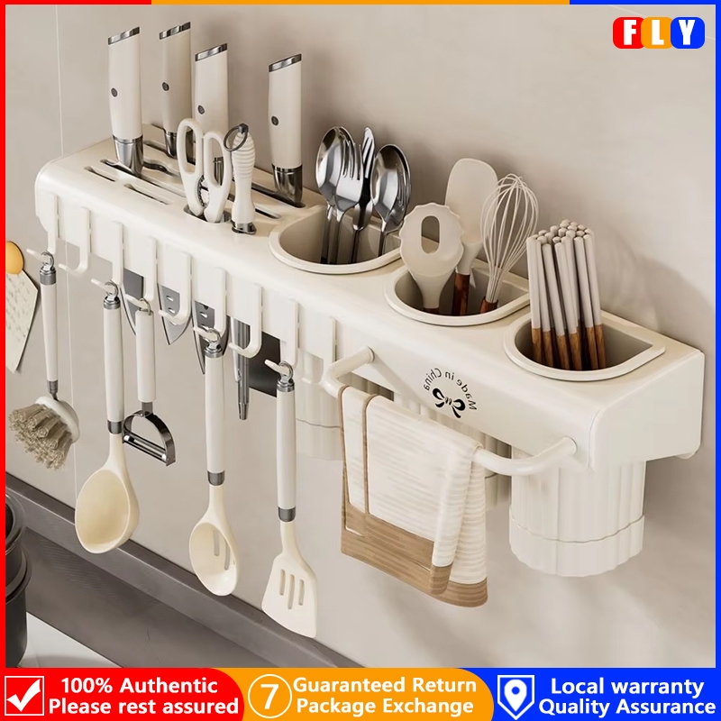 Wall Mounted Holder Stainless Steel Shelf Spoon Holder Storage Rack ...