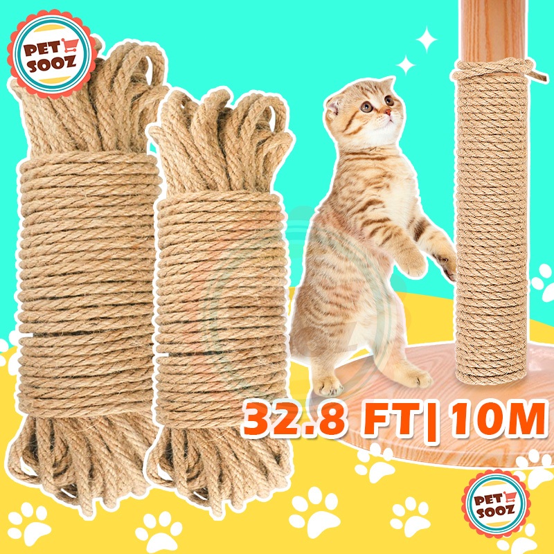 32.8FT Cat scratch rope DIY Cat Scratching post rope Natural Sisal hemp ...