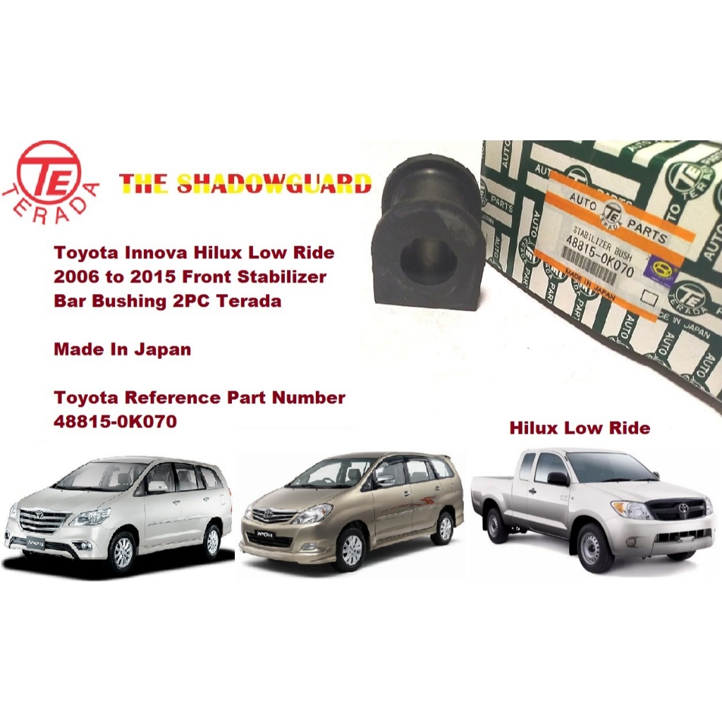 Toyota Innova Hilux Low Ride 2006 to 2015 Front Stabilizer Bar Bushing ...