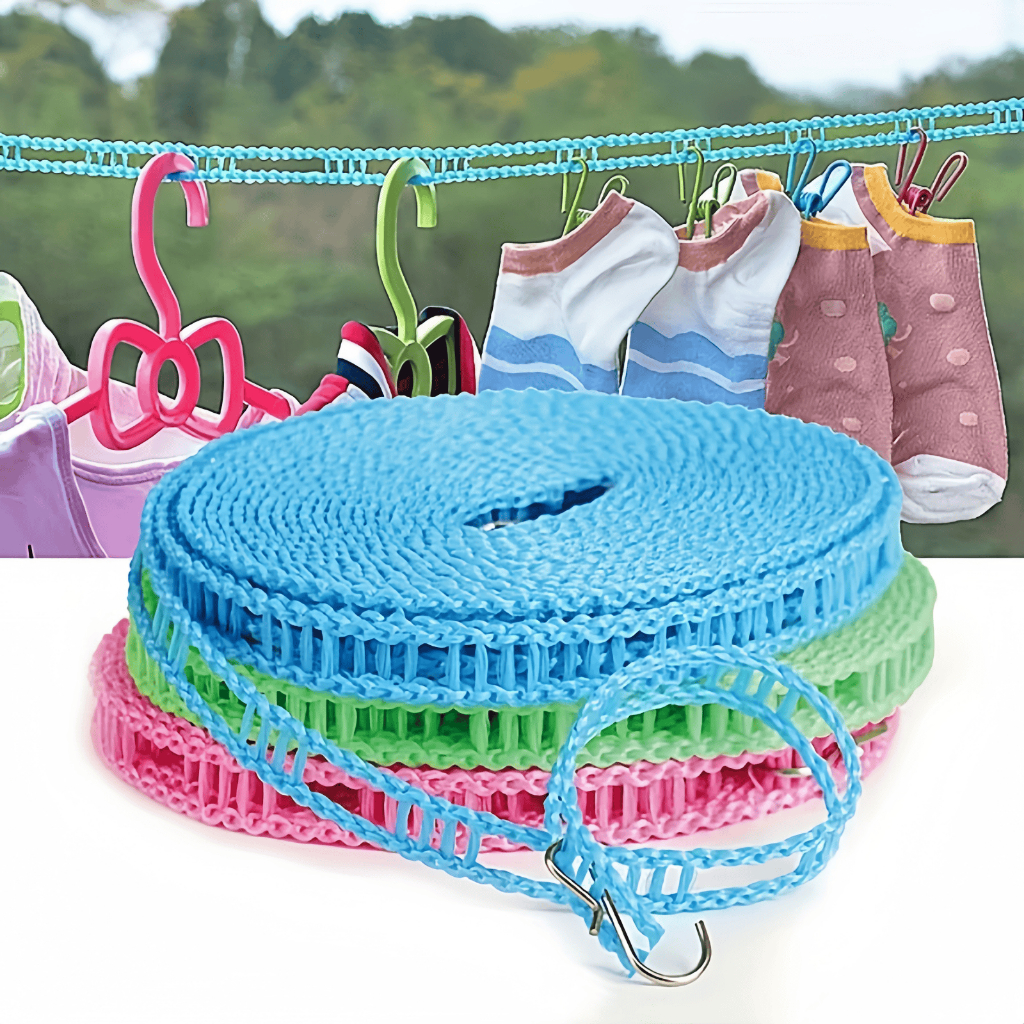 5m/10m Portable Anti-Skid Windproof Clothesline, Fence-Type Nylon ...