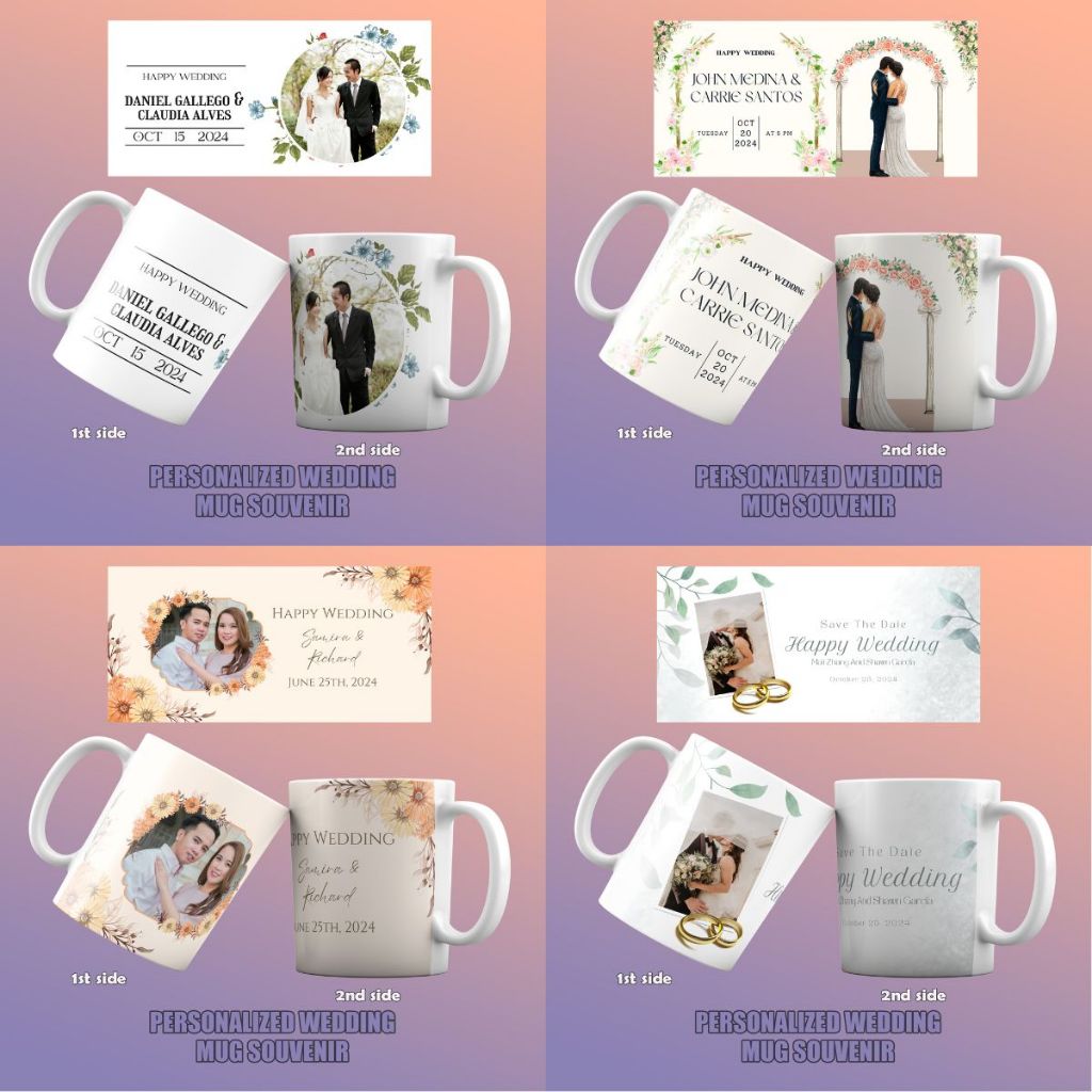 PERSONALIZED / CUSTOMIZED WEDDING MUG DESIGNS FOR SOUVENIRS AND ...