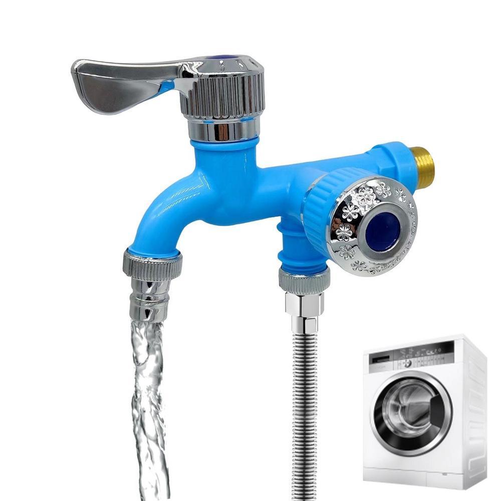 Dual Control Faucet Double Outlet Water Tap 1/2" Universal Interface ...