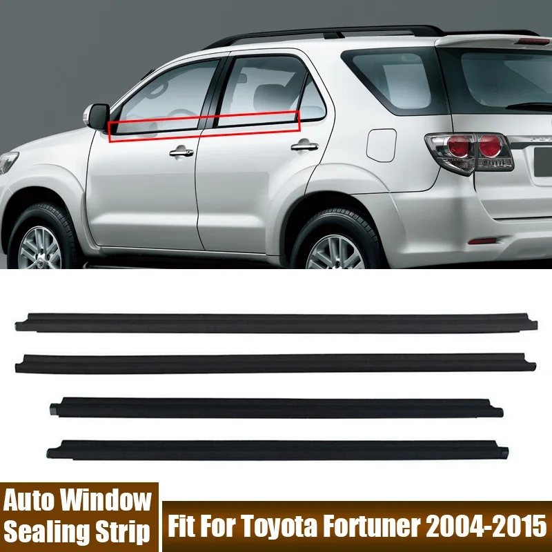 4PCS FORTUNER WeatherStrip Car Outside Window Moulding Seal Belt ...