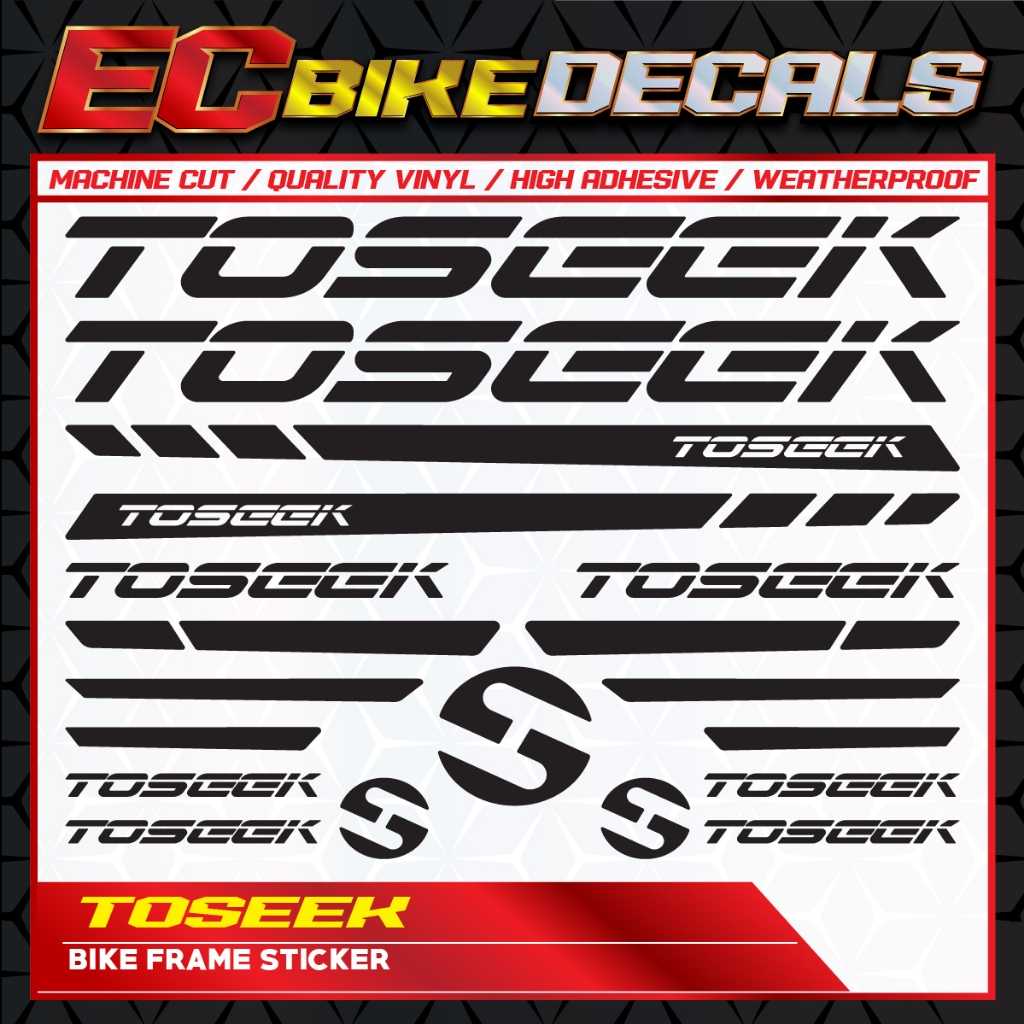 EC BIKE Decals TOSEEK Frame Vinyl Sticker for Mountain Bike/Road Bike ...