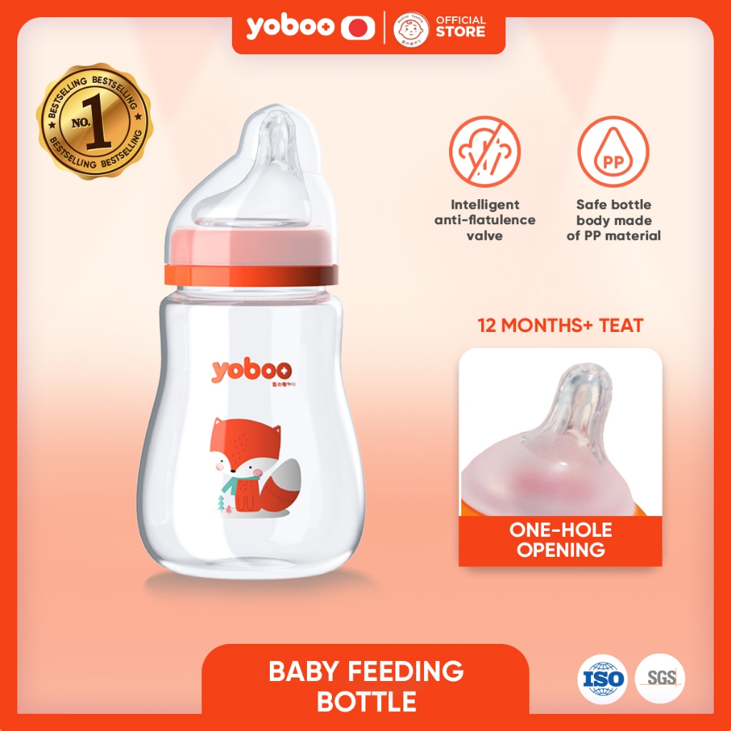 Yoboo Baby Feeding Bottle | High Quality PP | Off Center Teat 0-12 ...