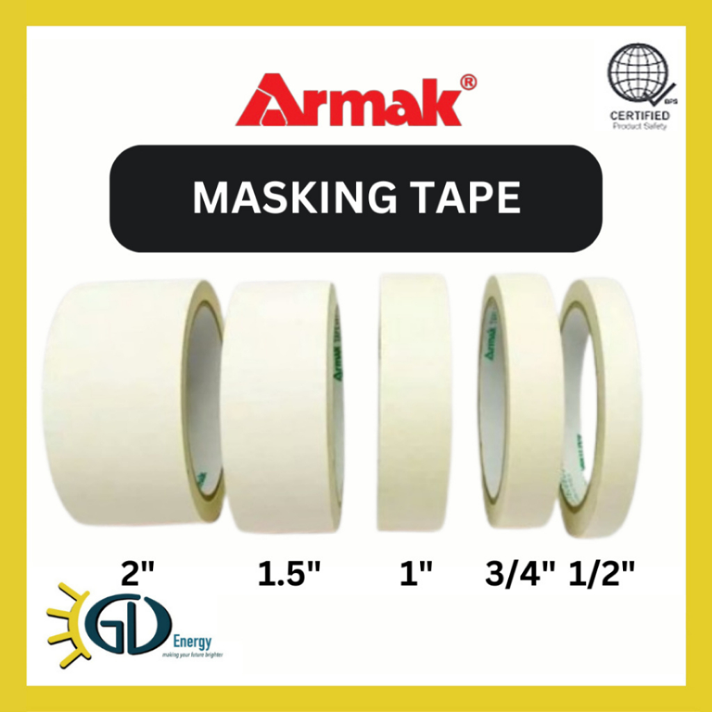 Original Armak Masking Tape 1/2" , 3/4" , 1" , 1-1/2", 2" | Shopee ...