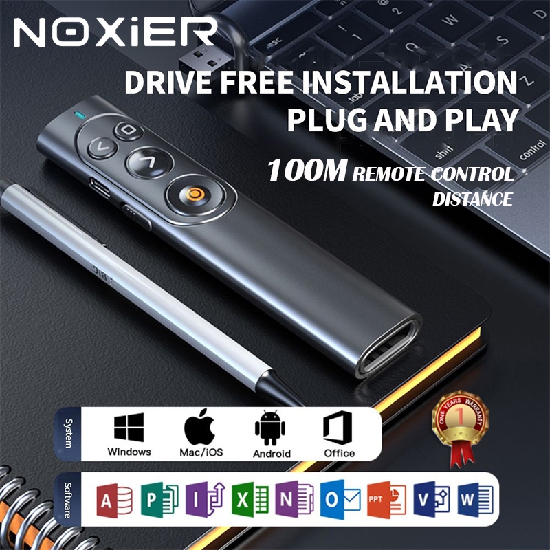 Rechargeable Wireless Presenter Remote Clicker Presentation Compatible ...