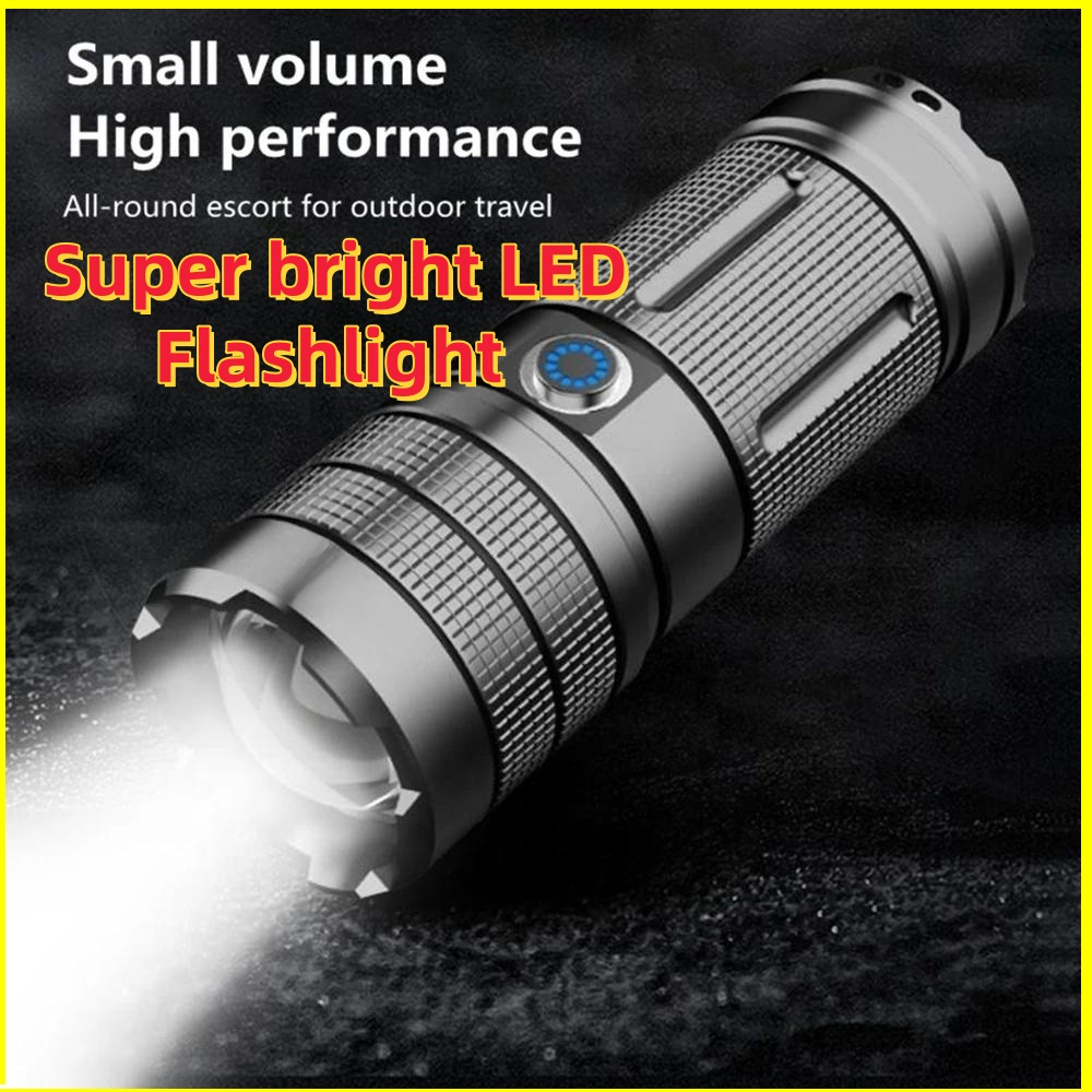 USB Rechargeable Tactical Flashlight High Lumens Super Bright LED Torch ...