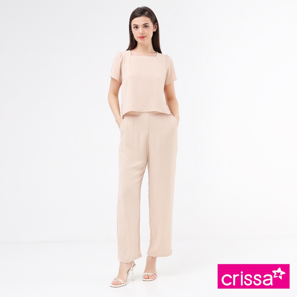 Crissa Woven Soft Linen Short Sleeves Terno Pants CLST29-0012 | Shopee ...
