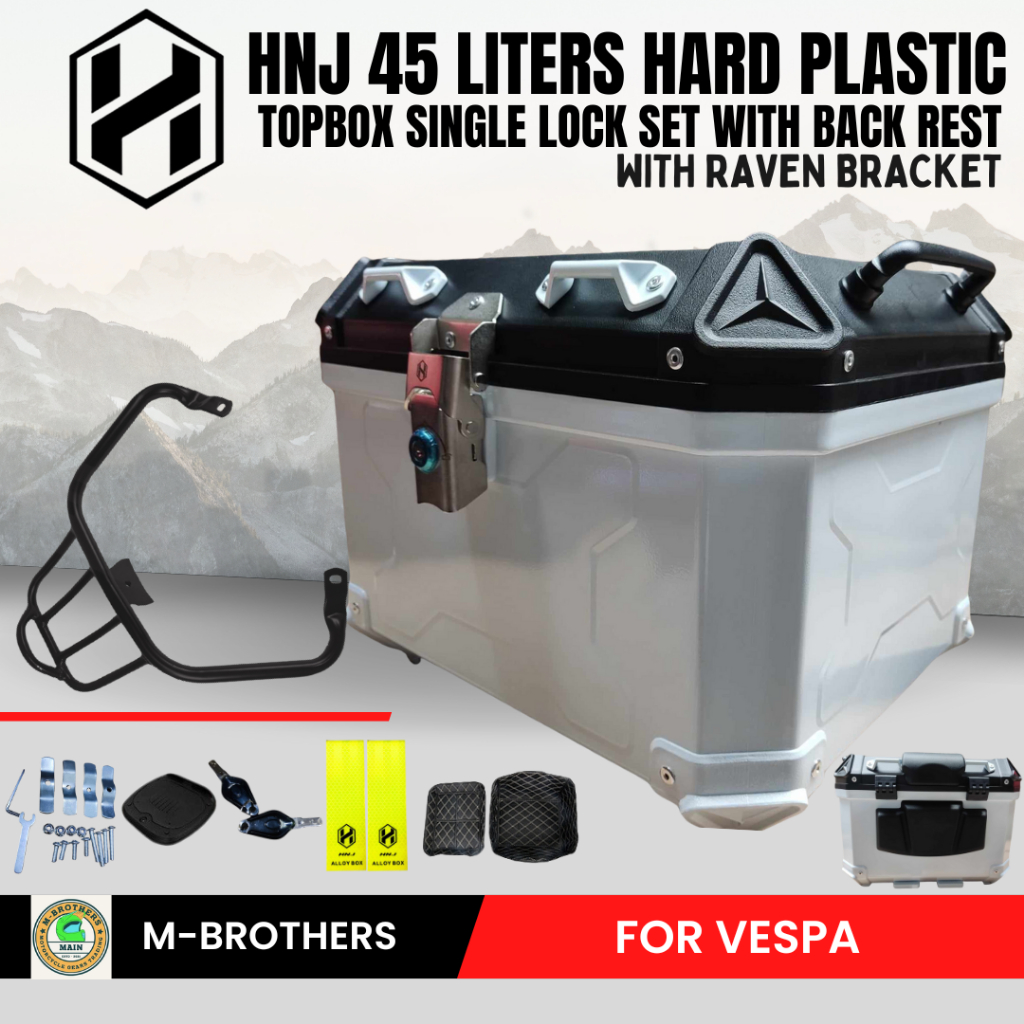 Set for Vespa Raven Bracket with Top Box 30/32/36/45 Liters Helmet ...