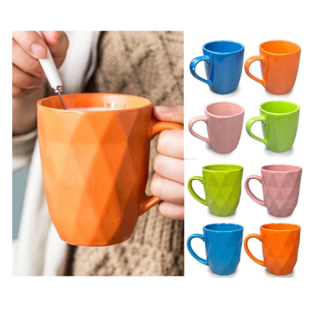 MC Mart】Shattered Mug plain Candy color glass coffee mug 11oz /340mL ...