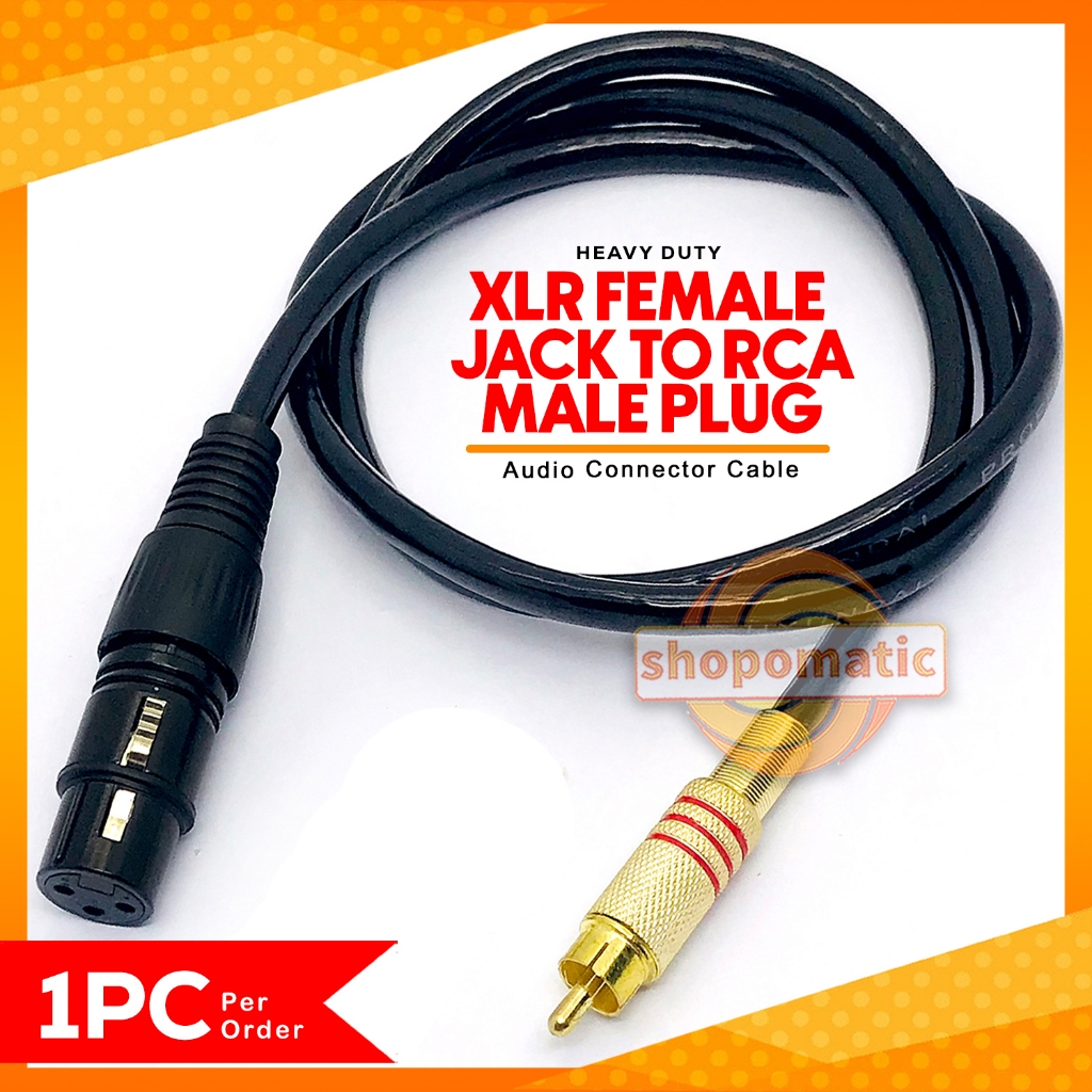 RCA Male to XLR Female Microphone Cable Audio Mic Cable High Quality (1 ...