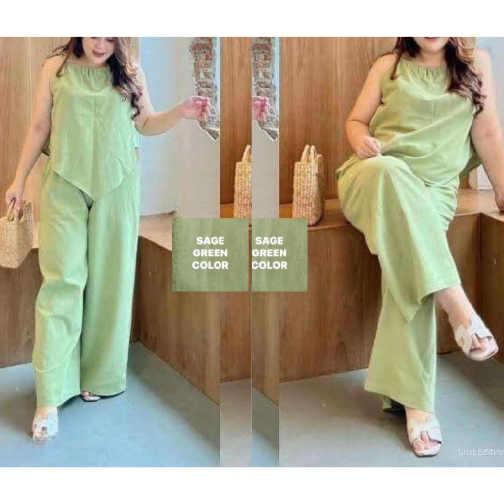 BKK THAILAND LINEN PLUS SIZE COORDS SET | Shopee Philippines