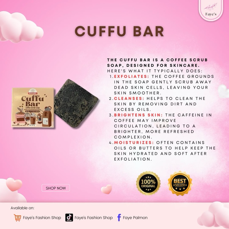 Magara Cuffu Coffee Bar Soap With Free Soap Mesh | Shopee Philippines