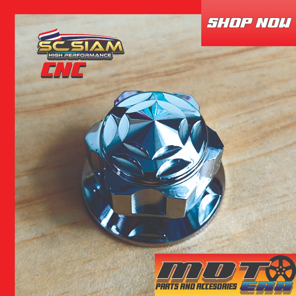 SC SIAM CNC REAR NUT FOR MIO / NMAX / AEROX / XMAX / CLICK / PCX / ADV ...
