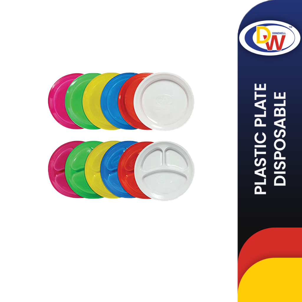 Donewell Disposable Plastic Plate 9" (10pcs) | Shopee Philippines
