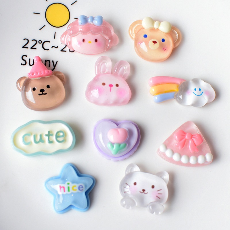 rabbit bear cartoon resi Jibbitz Charms Shoe Design Buckle Shoe Decor ...