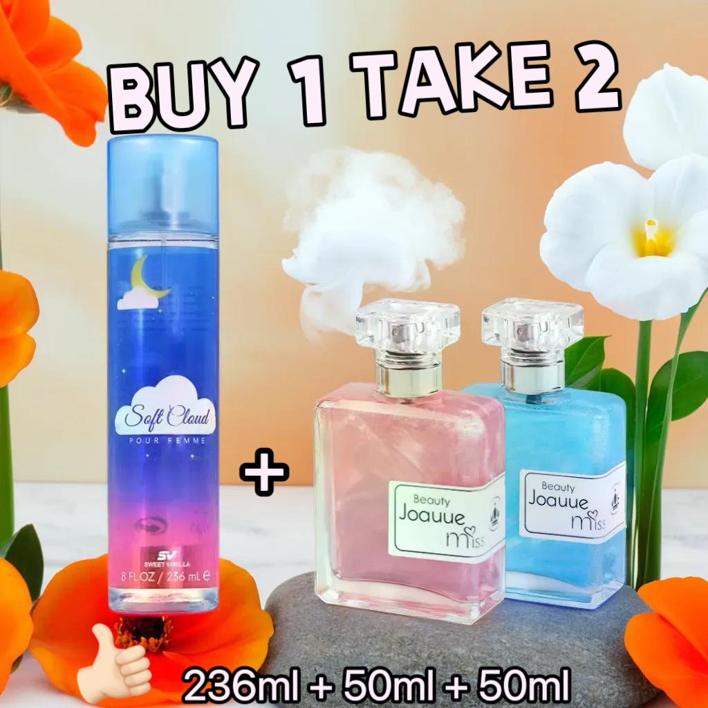『BUY 1 TAKE 2』Soft Cloud Perfume 236ml& Quicksand Perfume 2*50ml Long-lasting Perfume For Women ...