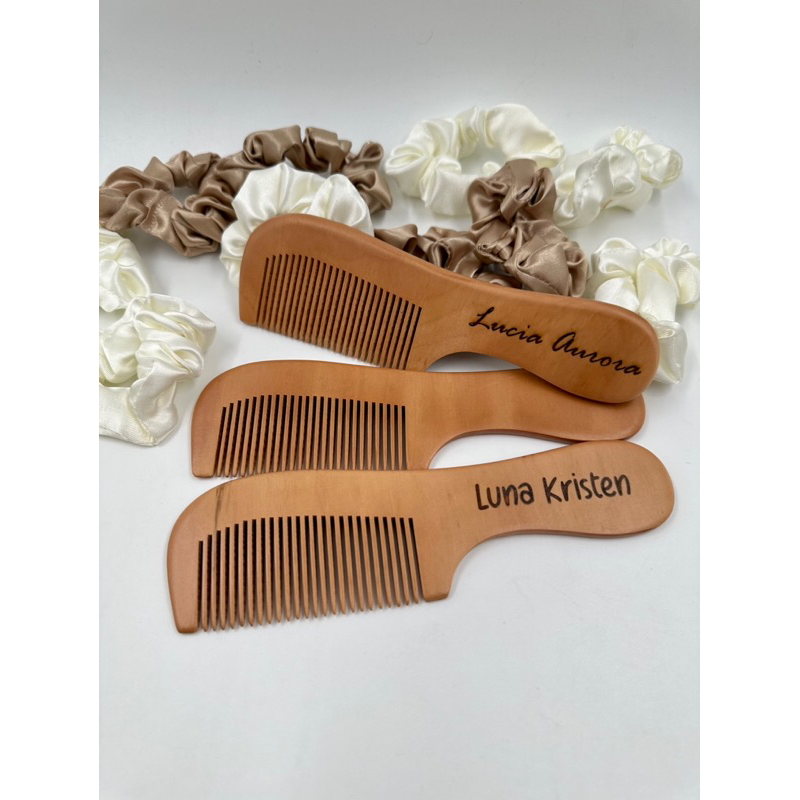 Personalized Wooden Comb with Handle | Laser Engraved | Souvenirs ...