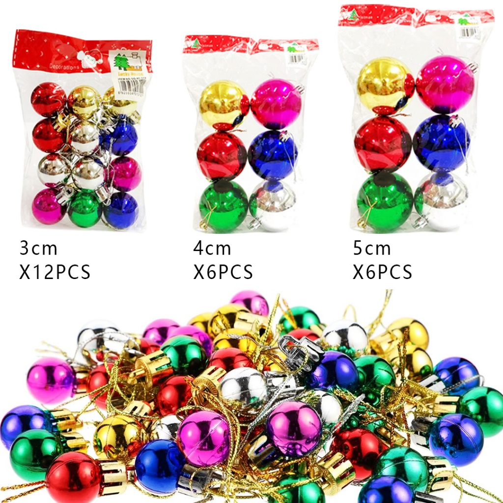 3cm/4cm/5cm,Christmas Balls 6pcs/12pcs Ornaments XmasTree Hanging Ball ...